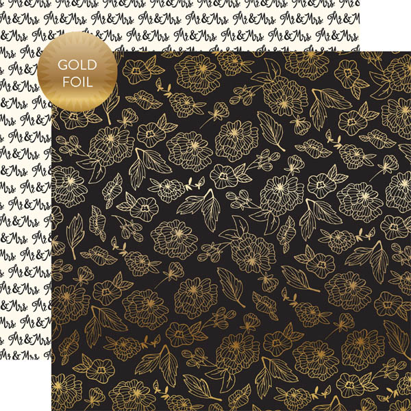 Gold Floral with Gold Foiled Accents Paper – Echo Park ...