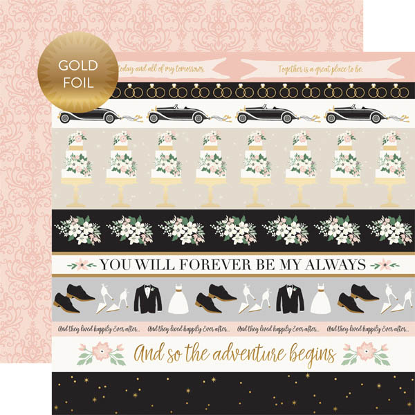Wedding Day Border Strips Gold Foiled Paper – Echo Park ...