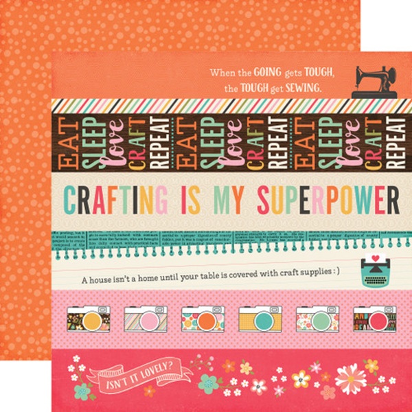 I’d Rather Be Crafting Border Strips Paper – Echo Park ...